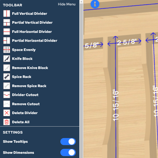 Drawer Insert Designer - Custom Wood Organizers